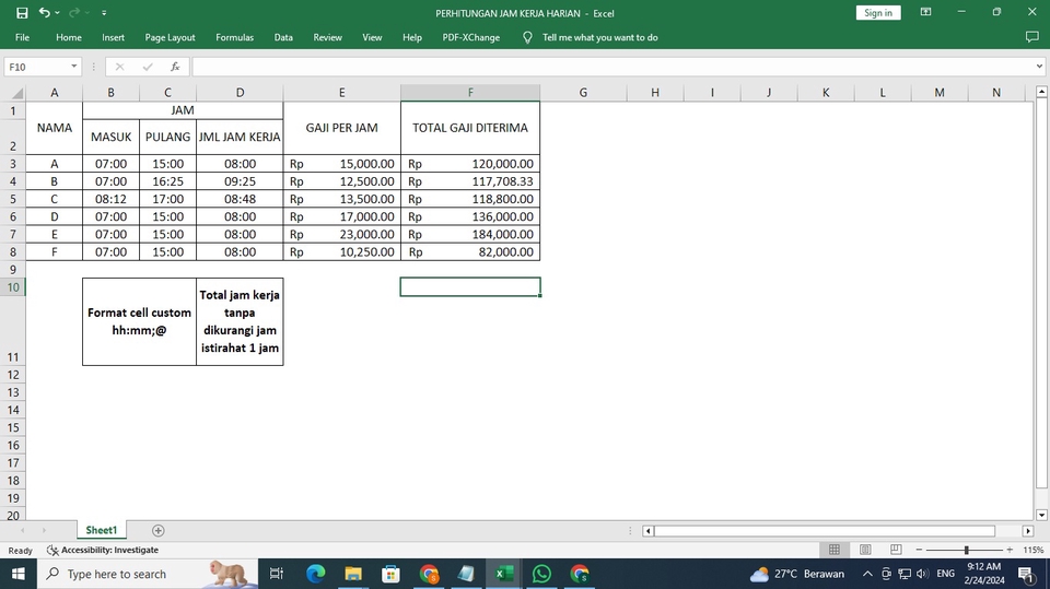 FORMULASI EXCEL DAN ENTR DATA EXCEL