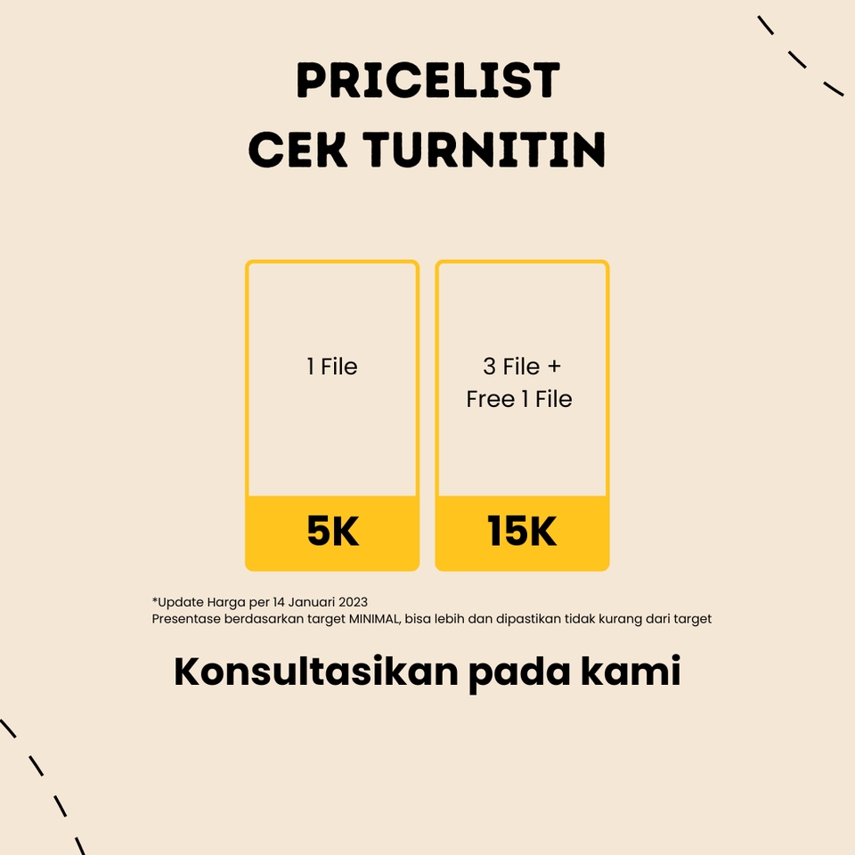 CEK TURNITIN NO REPOSITORY (PEMBAYARAN VIA TF)