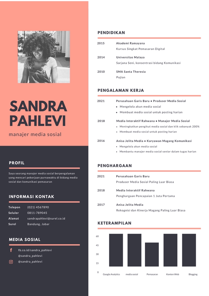 Desain CV/Resume Minimalis Elegan Murah