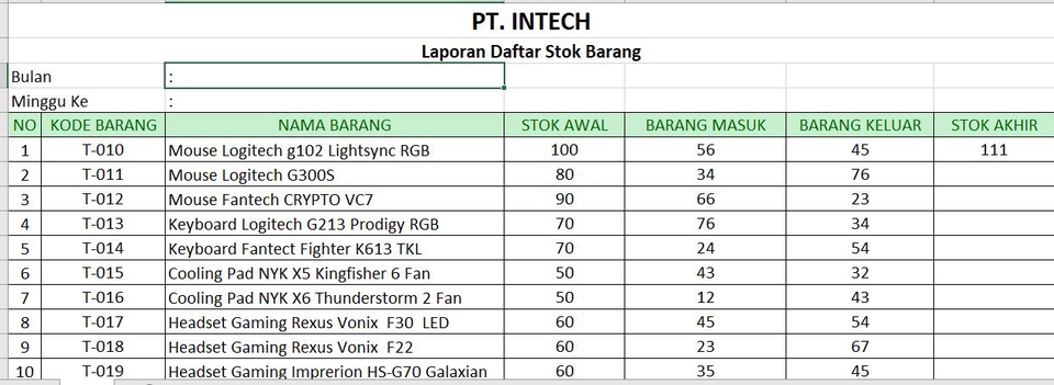 Jasa input data ke table excel profesional