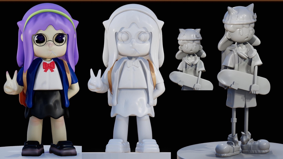 รับออกแบบและสร้างโมเดล Art Toy 3D ตัวละครต่างๆ(Character), Semi realistic