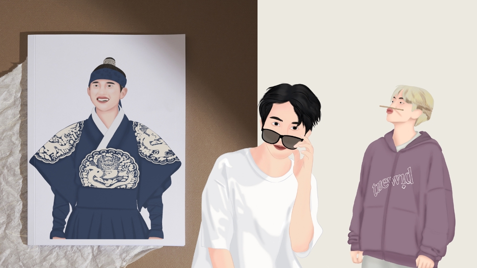 Karakter Ilustrasi Digital | Line Art & Semi Realis