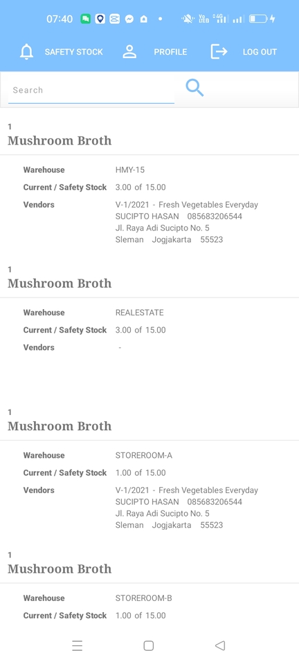 Warehouse Management System (Android & Web)