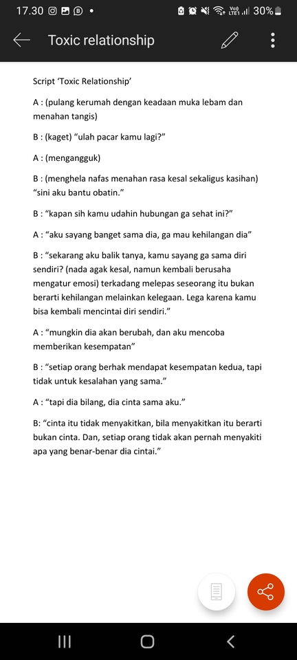 Script konten / content writer