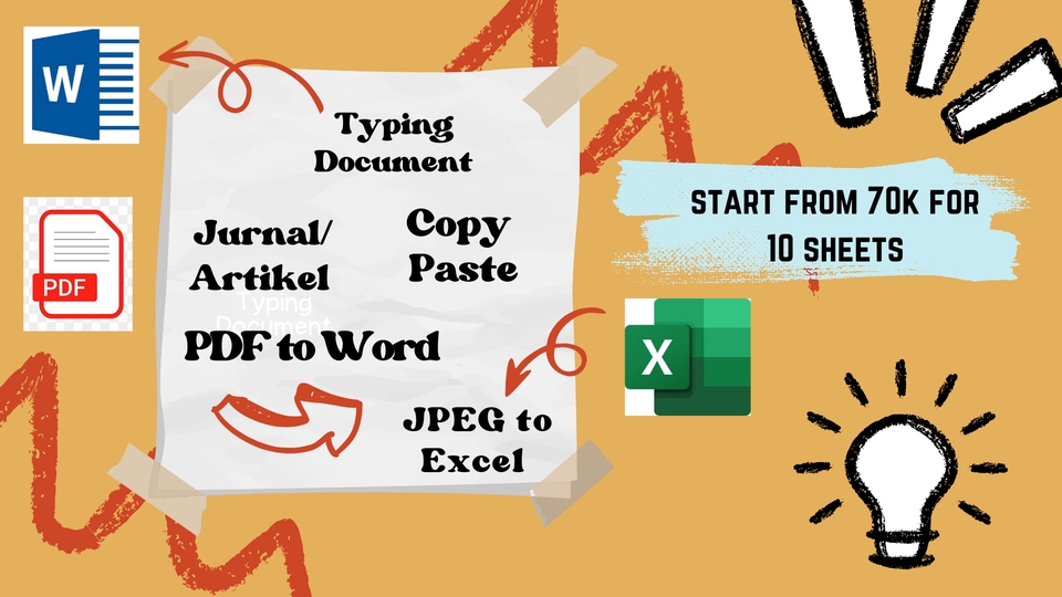 Jasa Ketik Ulang/Edit Dokumen PDF To Word Jpeg To Excel