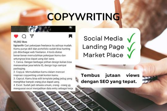 Jasa penulisan artikel, copywriting, script untuk sosial media dan website