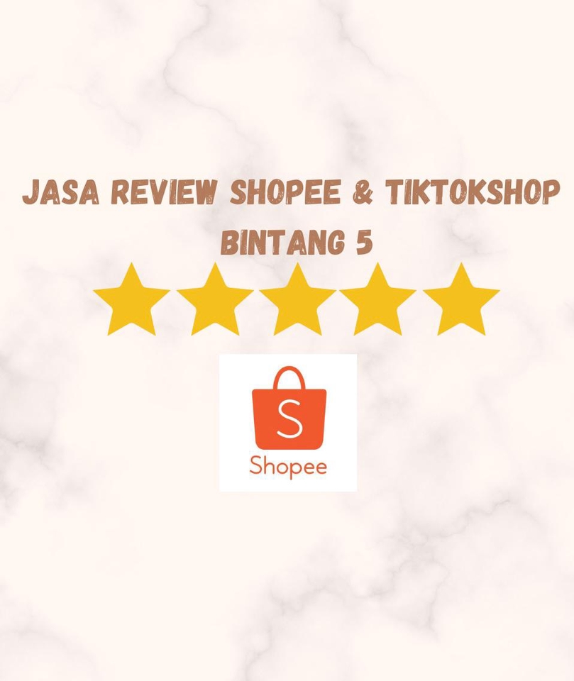 Reviem positif dan rating bintang 5 marketplace shoope dan tiktokshop
