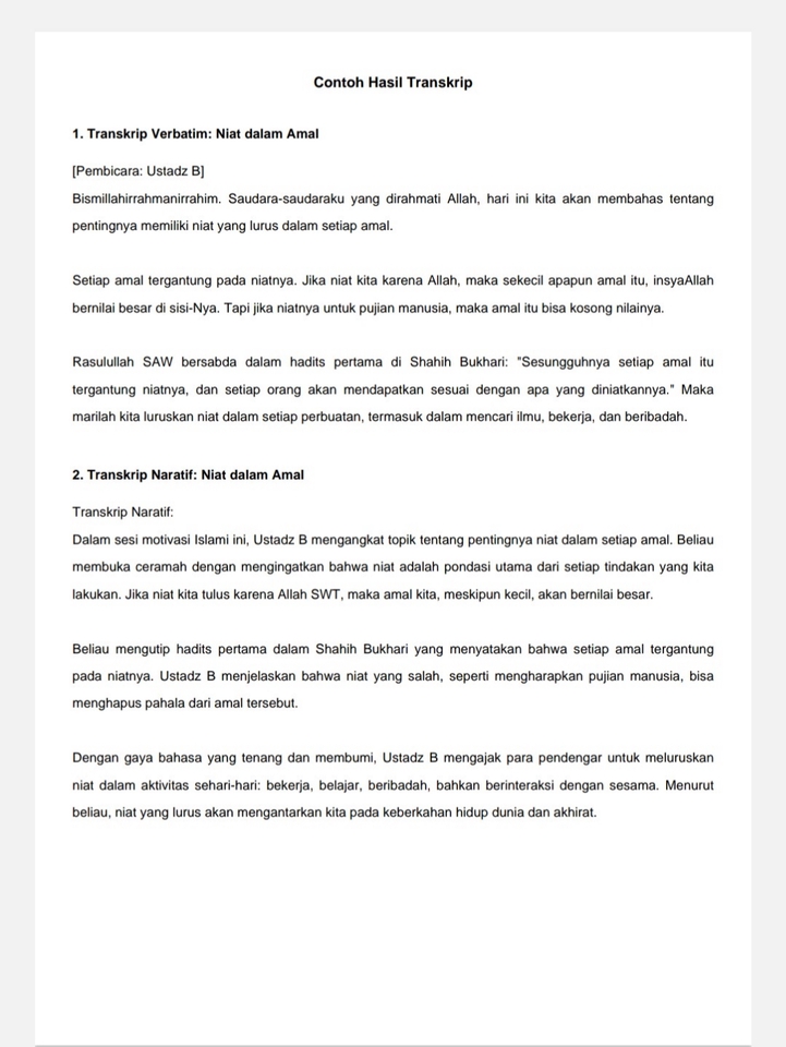 Transkrip Video Pendek & Panjang (1–60 Menit) untuk Dakwah, Podcast ...