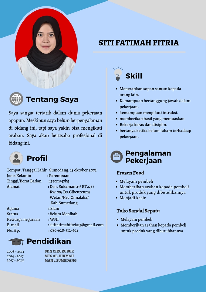 Desain cv, pamvlet, dan resume sesuai request