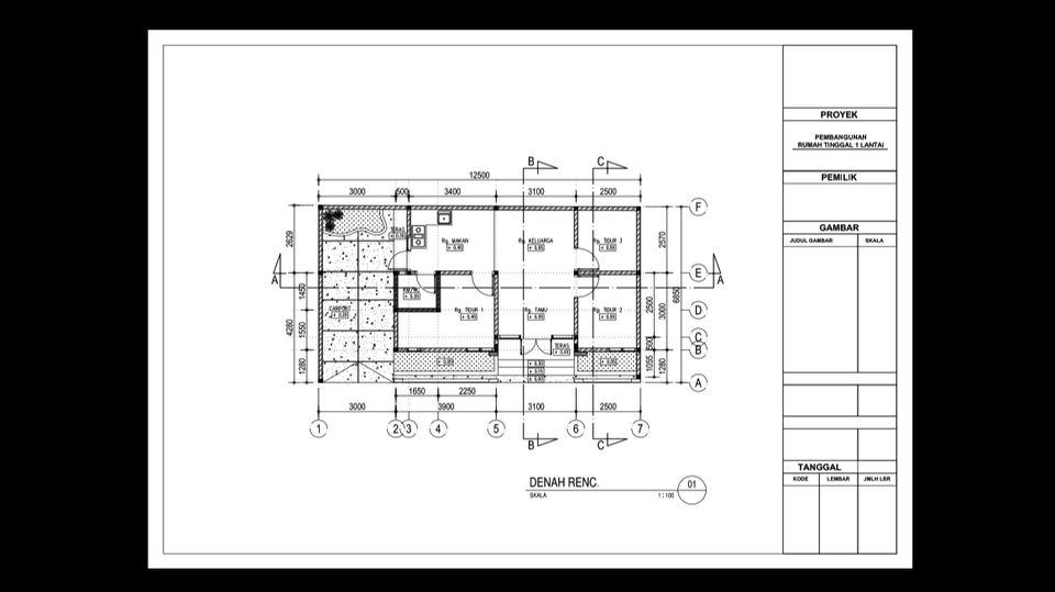 Gambar Kerja Autocad 2D : Arsitek, Struktur, MEP