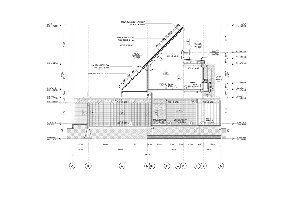 DETAIL DAN LENGKAP GAMBAR KERJA FORCON ARSITEKTUR DAN MEP