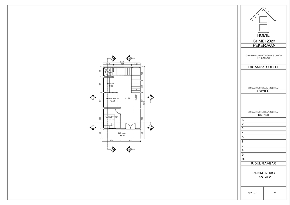 JASA DRAFTER GAMBAR KERJA 2D RUMAH TINGGAL, KOS, RUKO, DLL DALAM 1 MINGGU