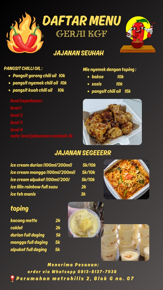 desain daftar menu makanan dengan desain yang modern