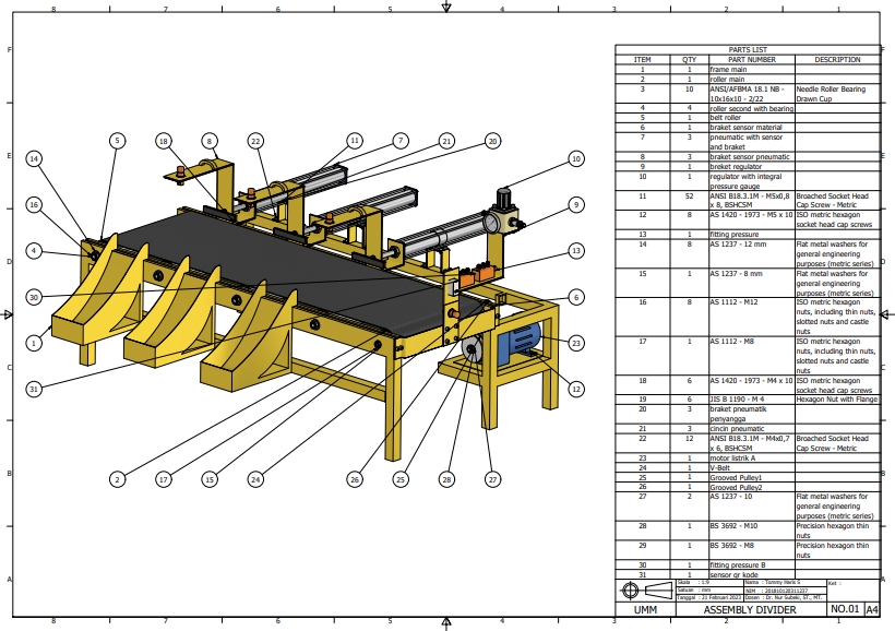Conveyor Belt Sortir berbasis Pneumatic