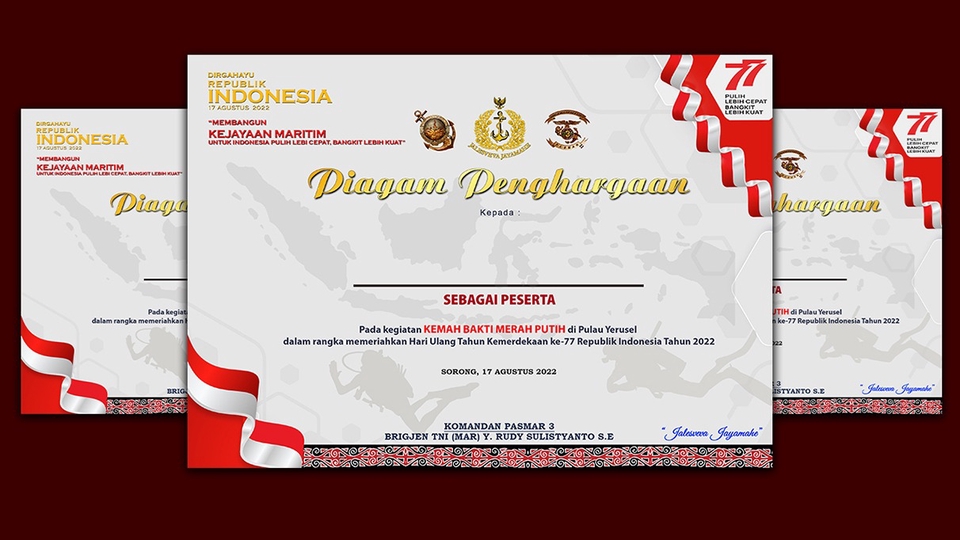 Desain Sertifikat/Piagam, Id Card, Banner Acara Bebas Custom/24jam ...