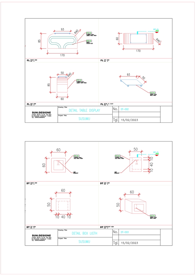 BUAT GAMBAR KERJA 2D CAD INTERIOR
