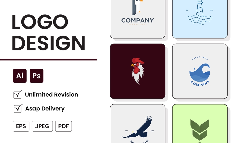 Desain Logo Perusahaan & UMKM Profesional, Minimalis, Simpel, Modern