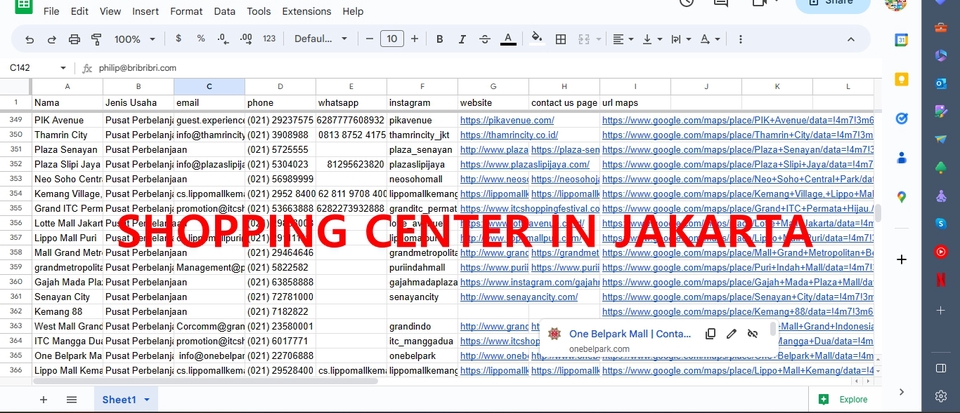 Jasa Scrape Google Maps Data