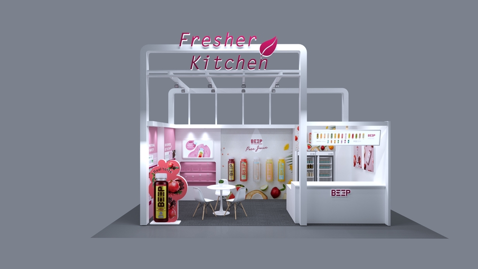 รับงานออกแบ Kiosk, Booth, Shop ,Display, Exhibition, Museum 3D Perspective