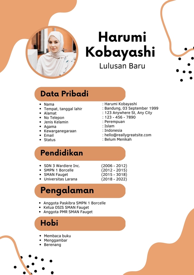 CV kekinian dan Menarik Murah tidak murahan