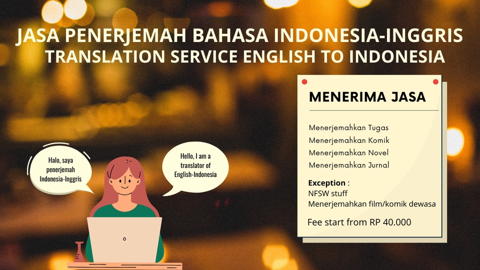 Translate bahasa Inggris ke Indonesia begitu juga sebaliknya