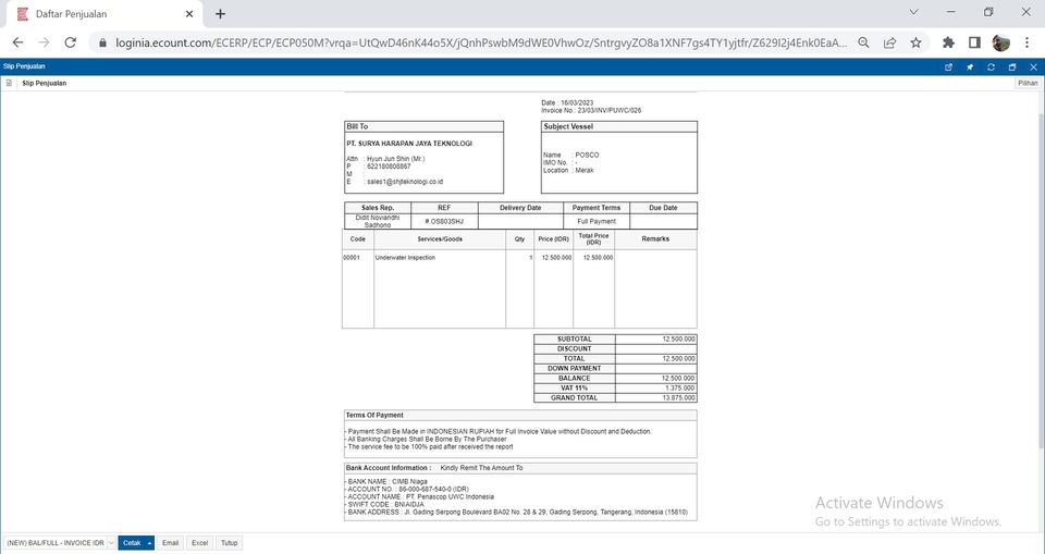 SETTING APLIKASI ECOUNT ERP SYSTEM (web based system)