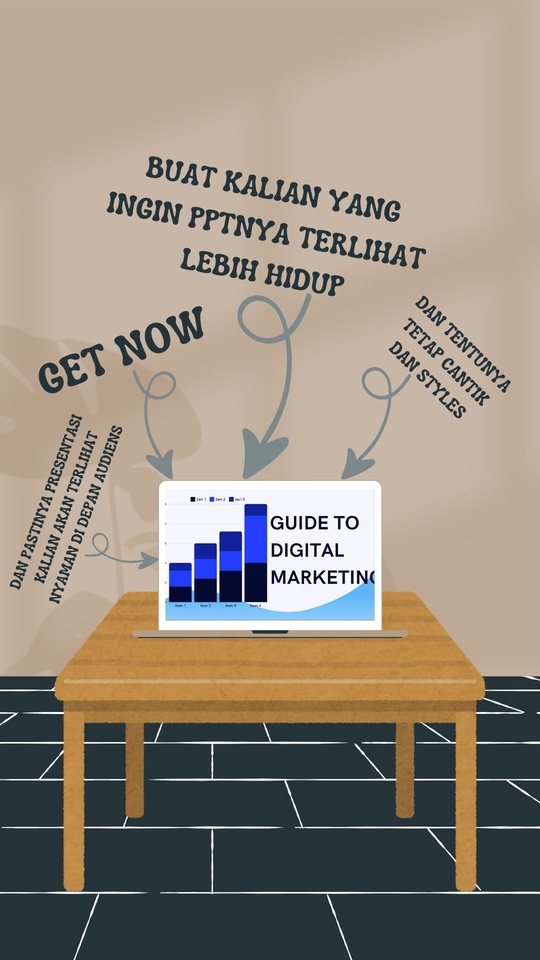 DESAIN PPT TEMA BISNIS UNTUK PRESENTASI KULIAH, KERJA DAN MEETING BISNIS