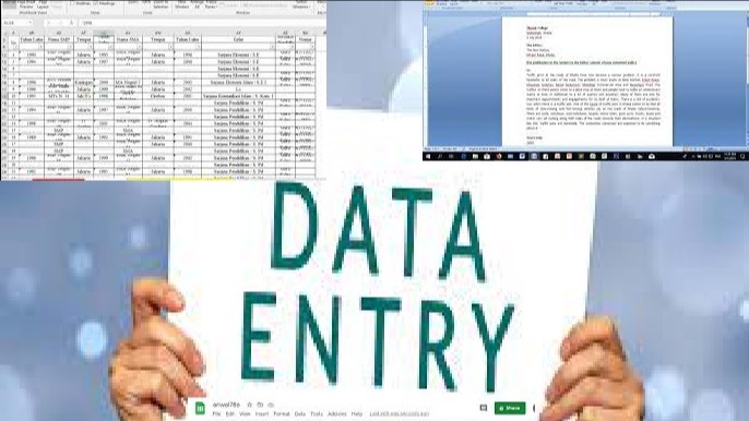 Entry Data (Excel, Word, Spreadsheet) 1 hari selesai