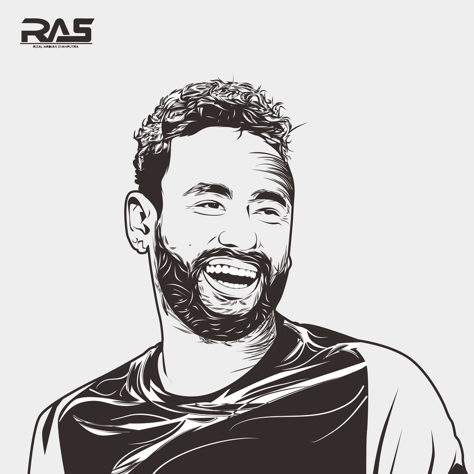 Desain line art illustration, 1 hari jadi
