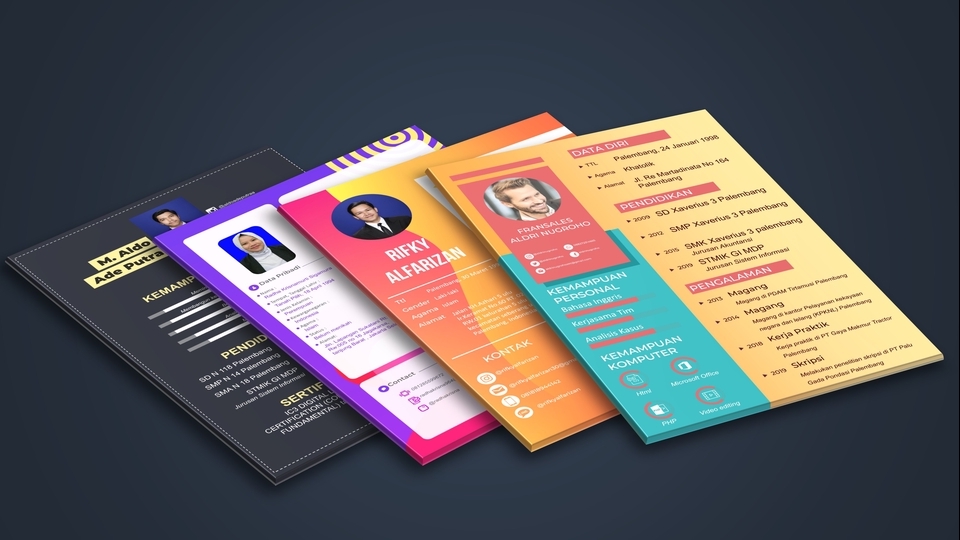 Desain CV (Curriculum Vitae) Atau Resume Menarik & Profesional