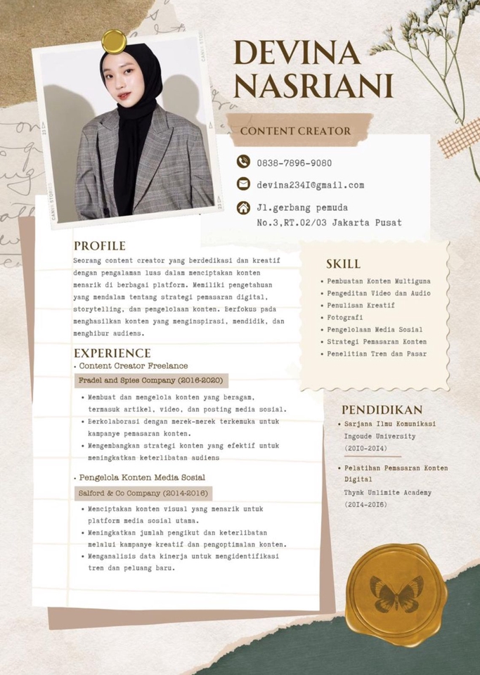 DESAIN CV PROFESSIONAL (CURRICULUM VITAE)