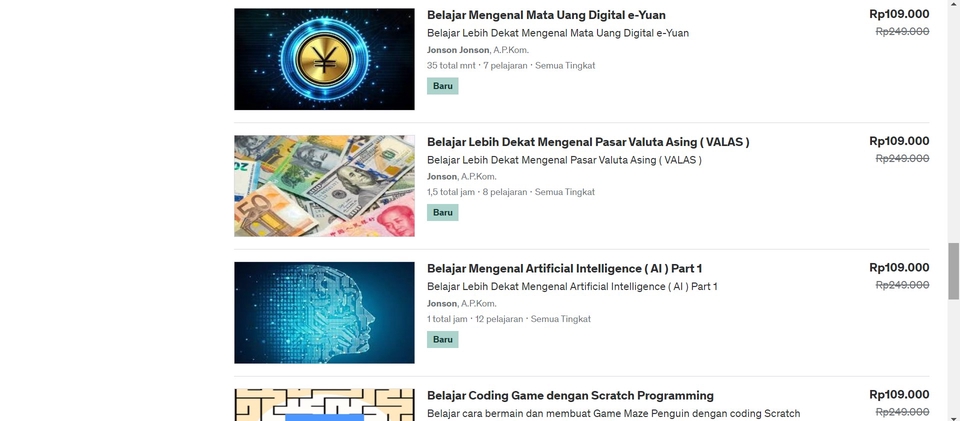 Kursus Online Pemrograman Python/HTML/Scratch 3/Artificial Intelligent ...