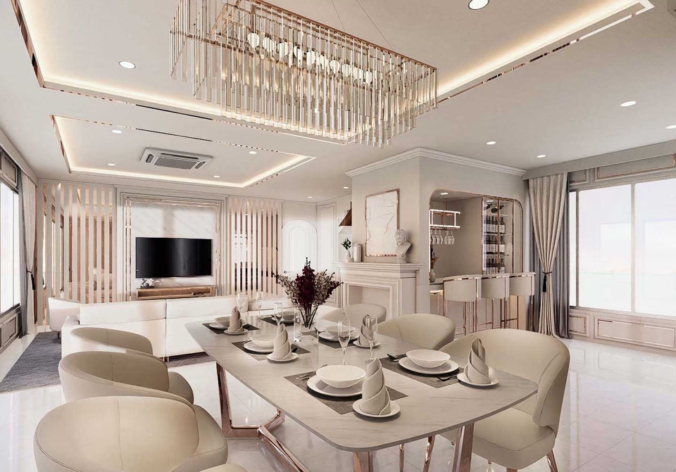 ออกแบบ + 3D render perspective ตกแต่งภายใน