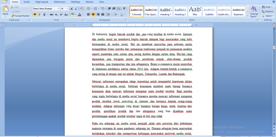 Mengetik di Ms word selesai dalam 1 hari