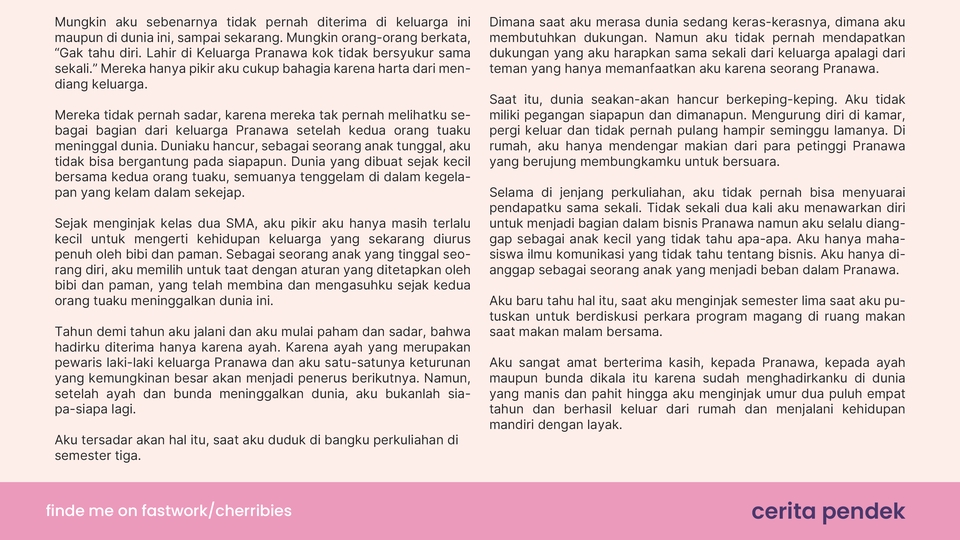 JASA MENULIS CERPEN, FANFIKSI, FIKSI