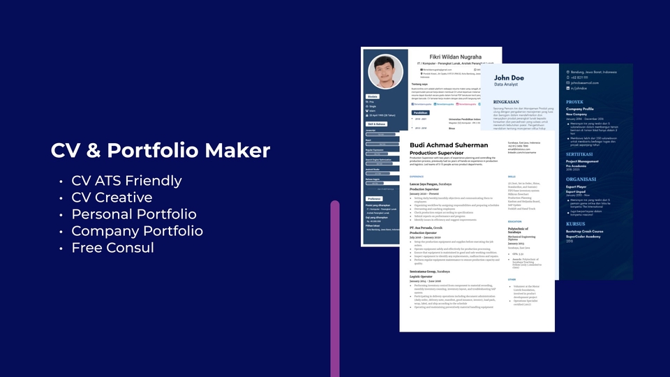 Ngedesain CV atau Resume dan Portofolio 24 Jam Jadi, Bebas Revisi