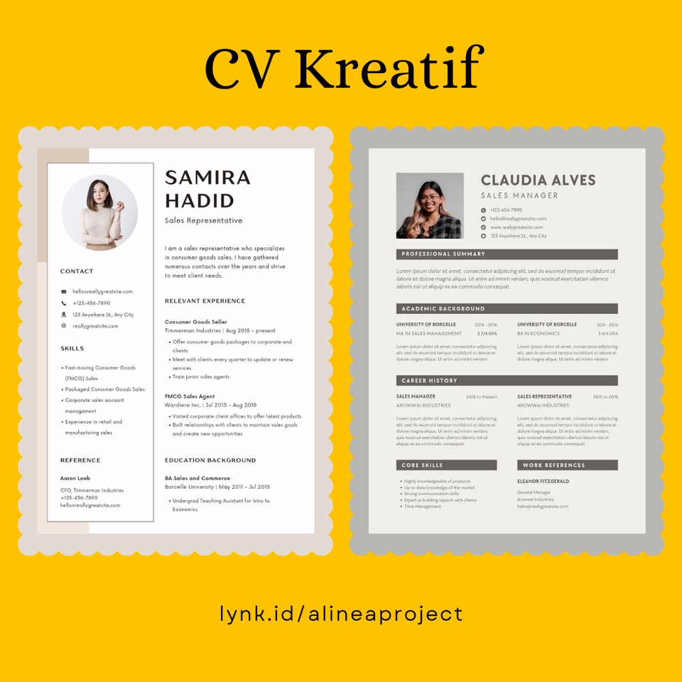 Jasa Desain CV Profesional & Kreatif SEHARI JADI