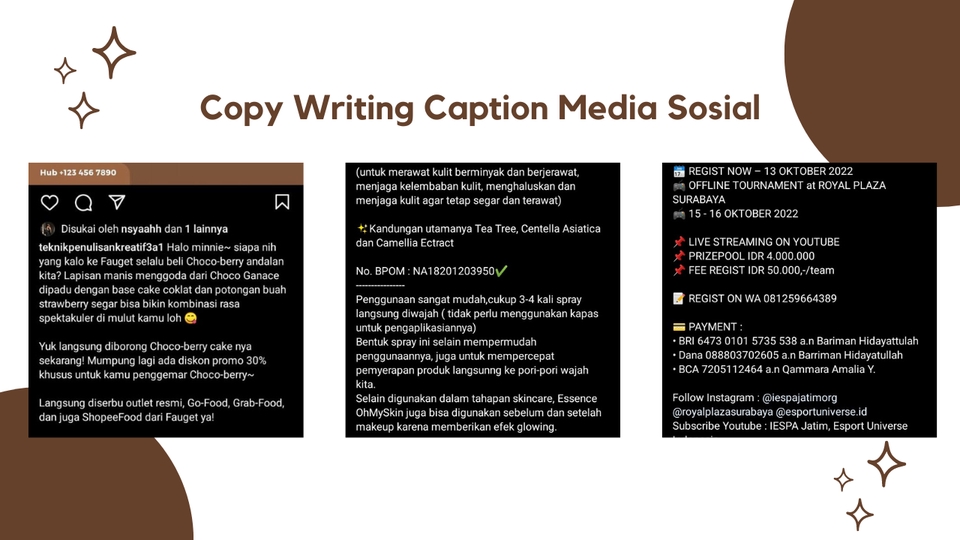 Penulisan Kata Copywriting Content (Caption Media Sosial)
