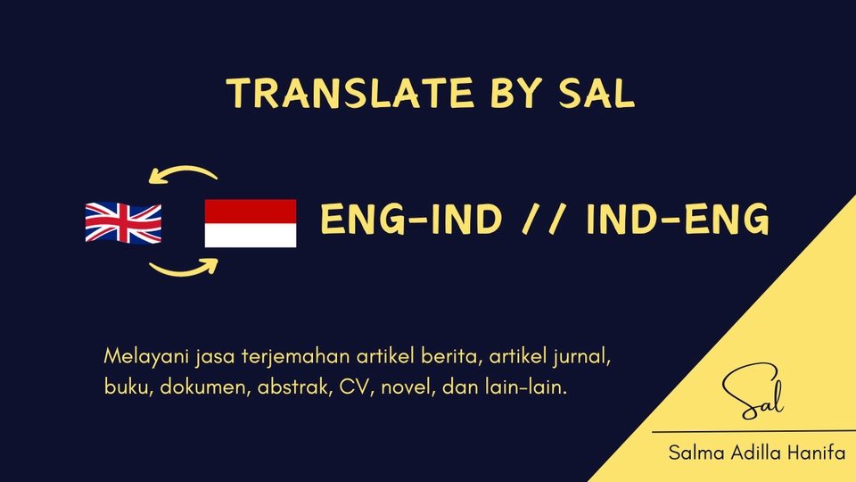 (TRANSLATE BY SAL) Jasa Terjemahan ENG-IND//IND-ENG