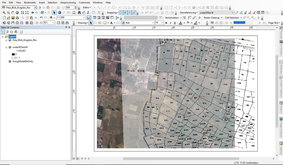 Georeference peta analog