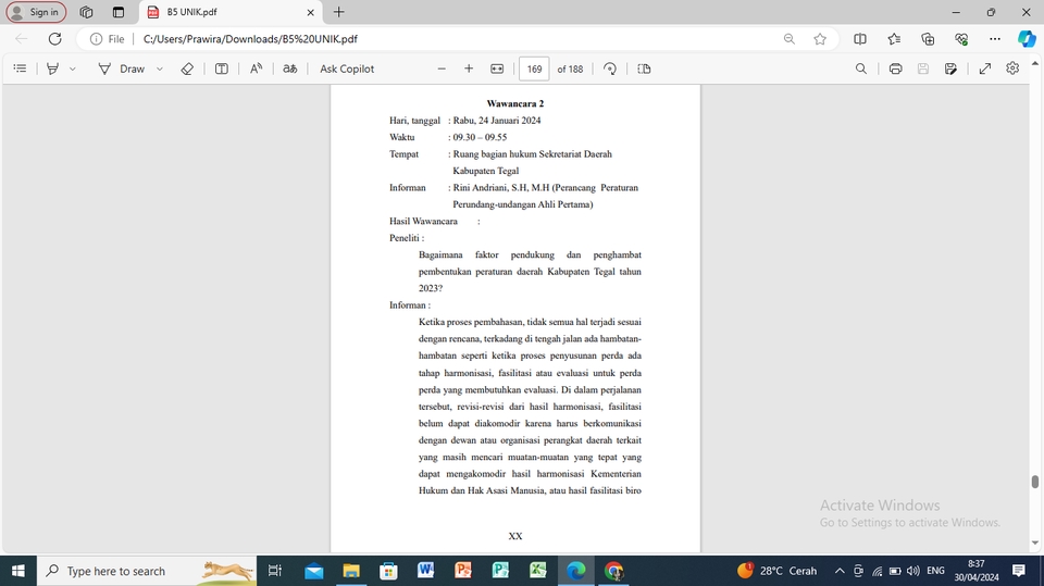 Transkrip wawancara, podcast, film, pidato, dll.