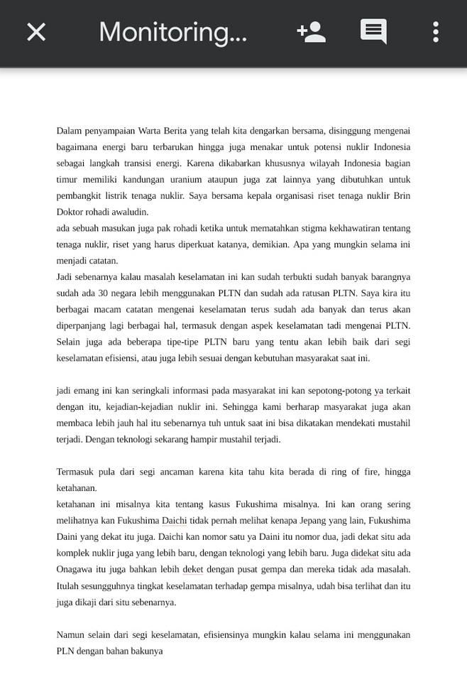 Jasa edit dokumen dan transkrip Inggris-Indonesia
