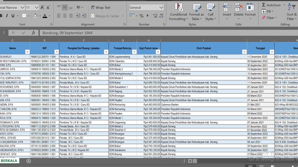 Data Entry | Olah Data Microsoft Excel, Word, dan Spreedsheet