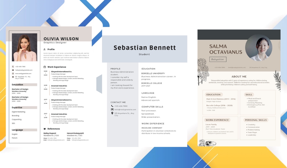 Desain CV / Resume modern professional dan cepat