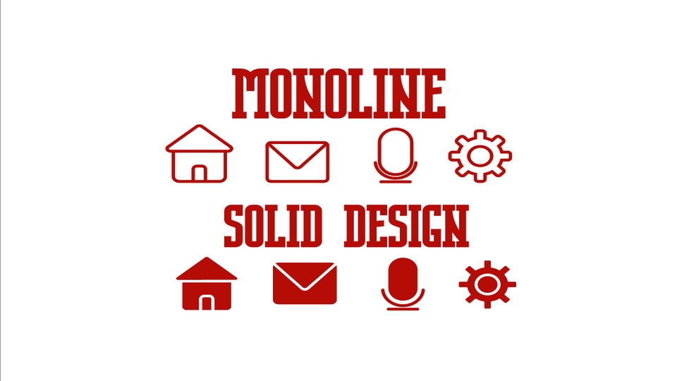 Desain Icon Monoline, Flat, dan Solid Style untuk Website, Aplikasi ...