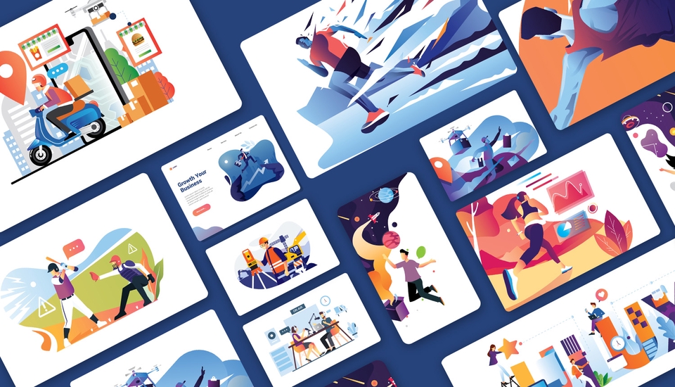 Membuat illustrasi vektor yang dinamis untuk personal, UMKM, Event ...