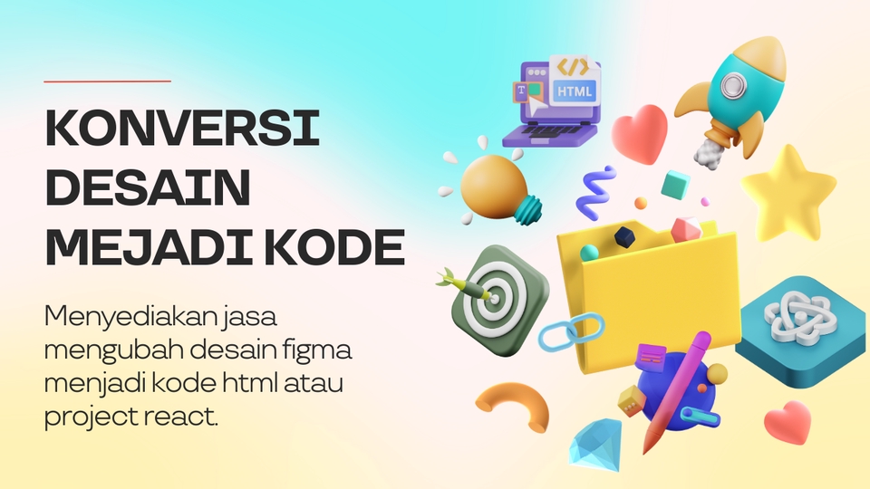 mengonversi desain menjadi html / react