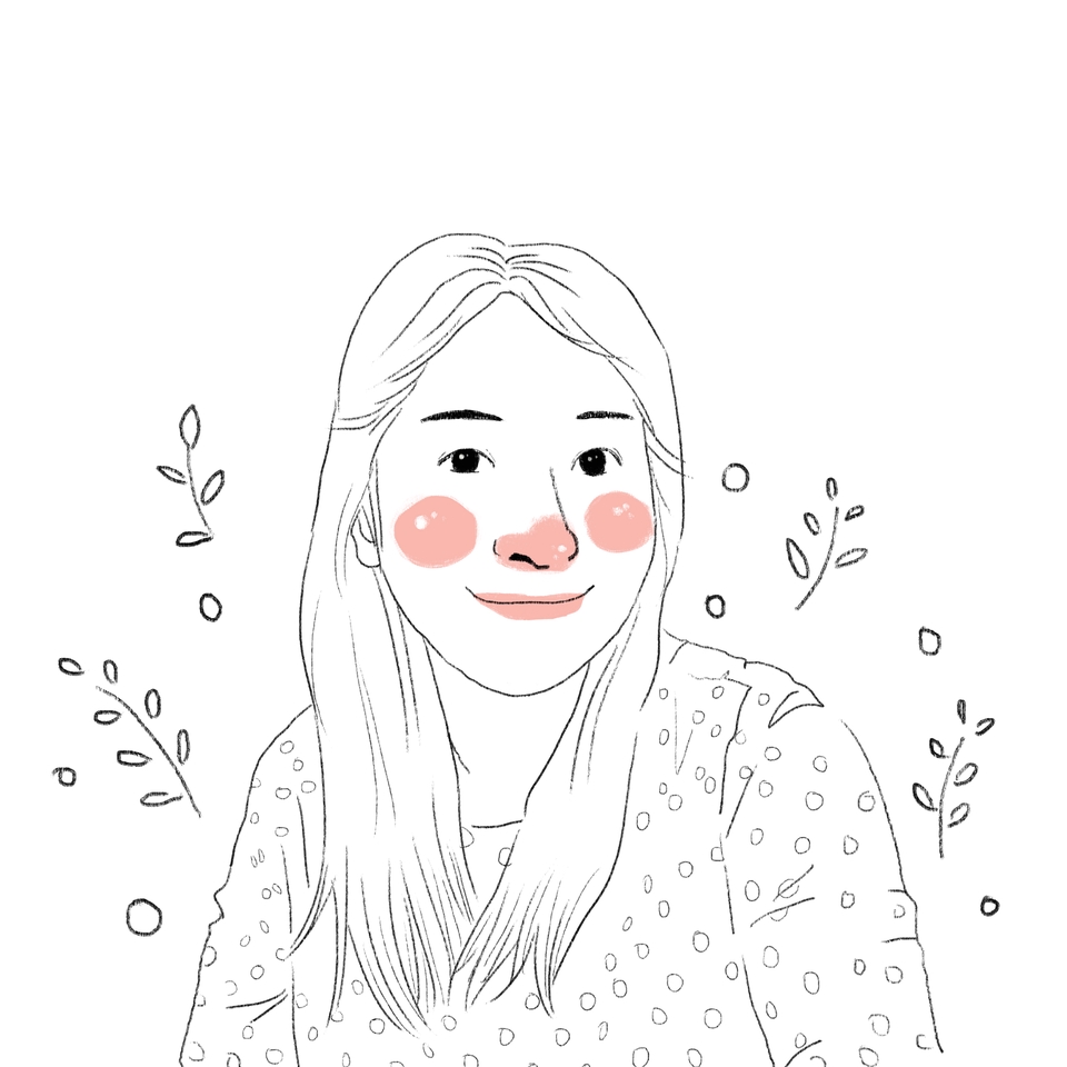 ilustrasi line art cute dan minimalis