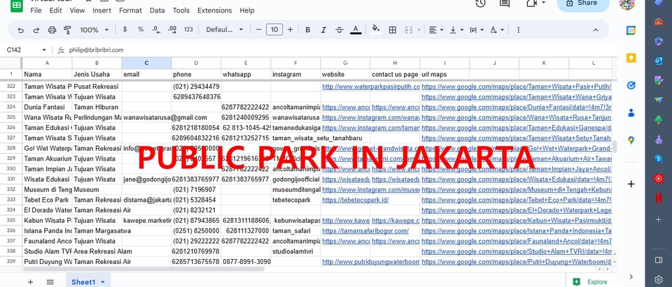 Jasa Scrape Google Maps Data