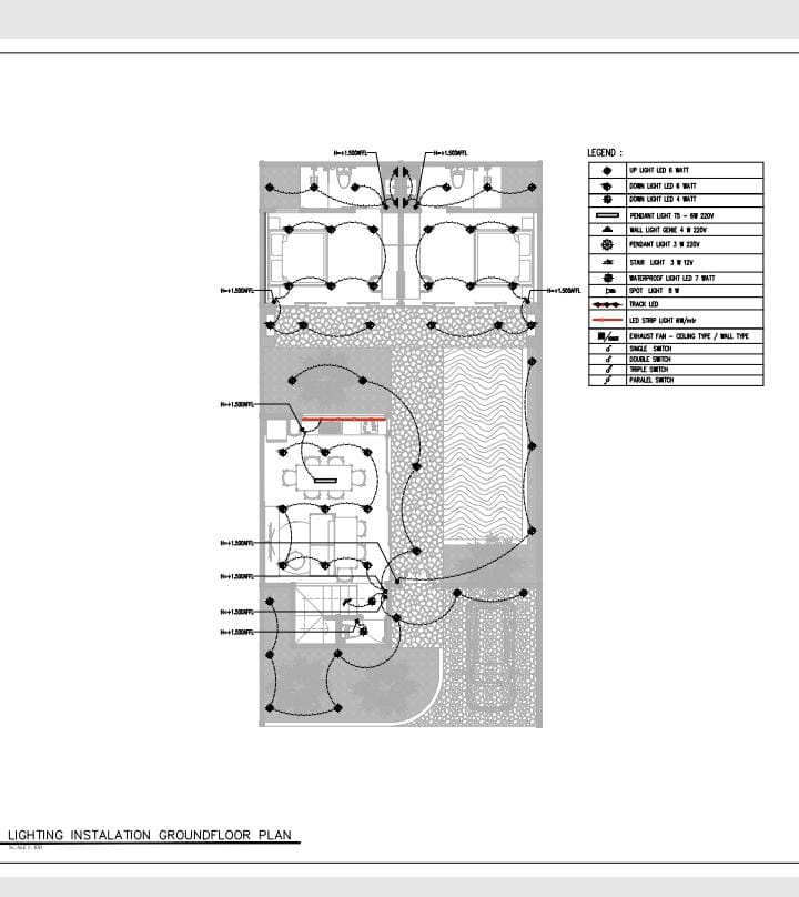 Gambar kerja arstitektur, interior, landscape (cad drawing)